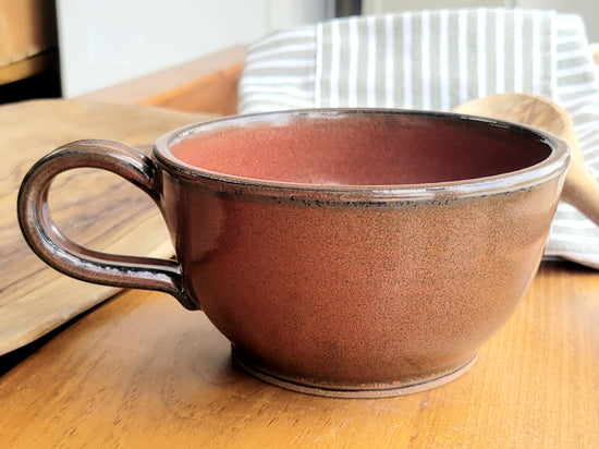 Large Handmade Soup Bowl with Handles – Rustic Ceramic Pottery – The ...