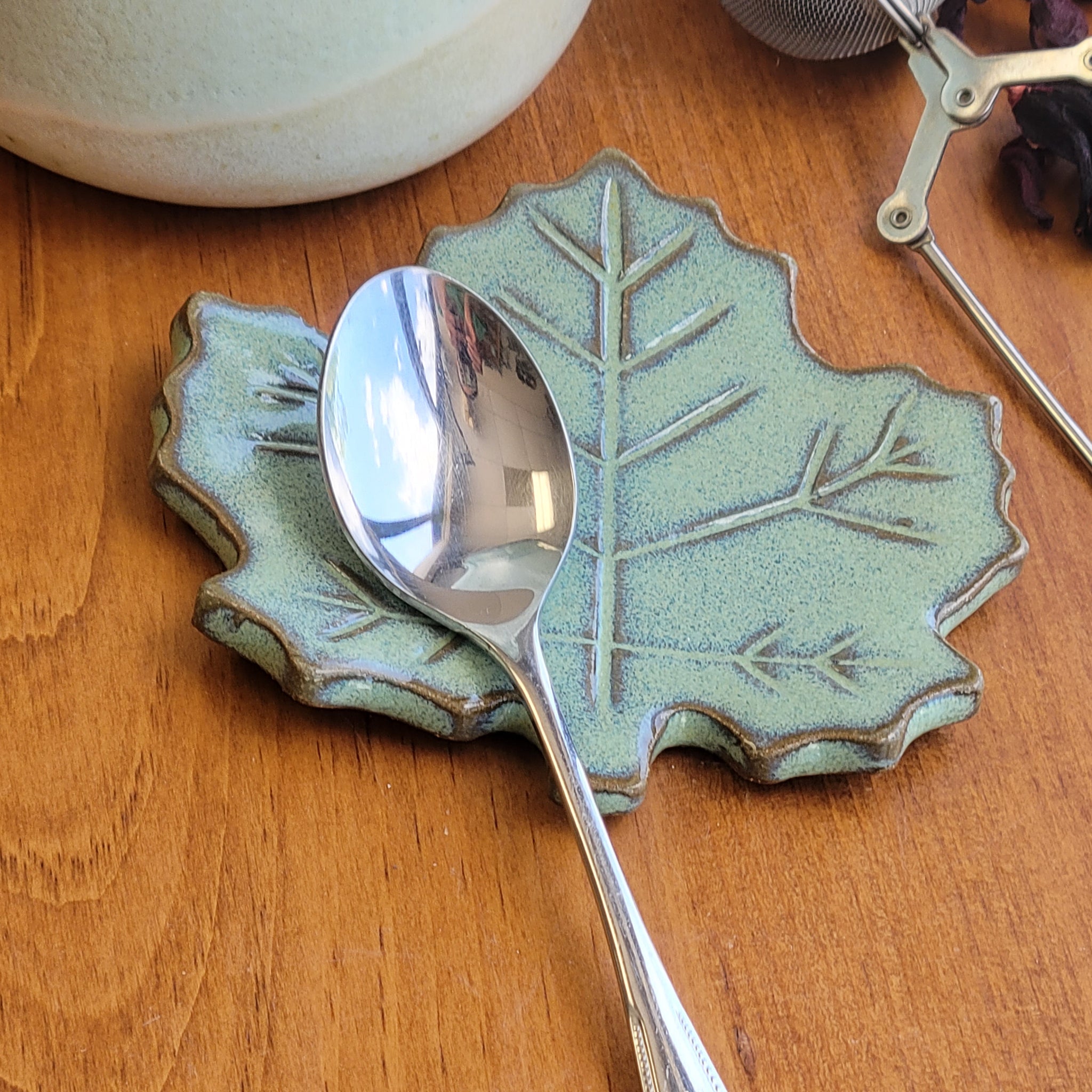 Maple Leaf Mini Spoon Rest – Nature-Inspired Coffee & Tea Bar ...