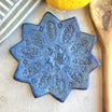 Flower-Shaped Ceramic Spoon Rest – Farmhouse Blue – The Mud Place